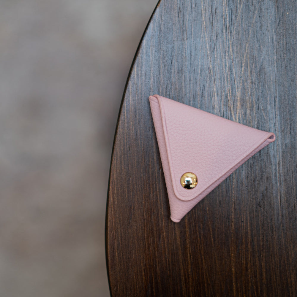 Triangle Coin Pouch - Baby Pink